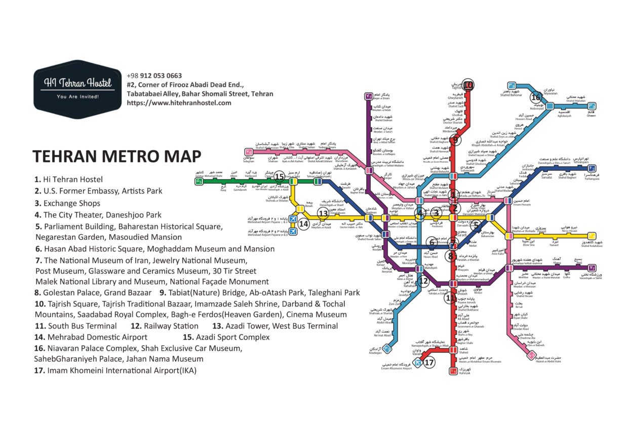 Tehran Metro Guide | Tehran Metro Map 2020,Lines and Prices
